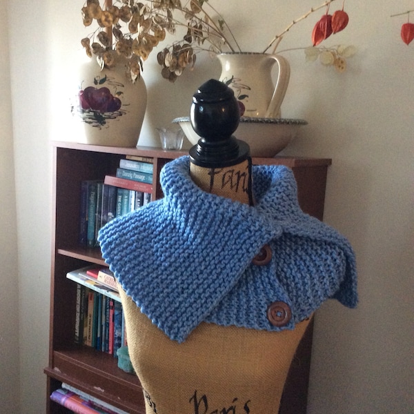 Knitted Button Scarf - Etsy