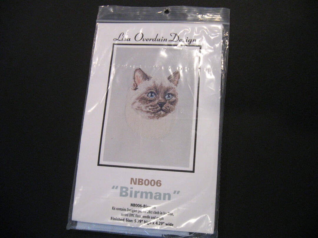 Birman Cat Cross Stitch Kit, Lisa Overduin Designs, Sweigart Jubilee ...