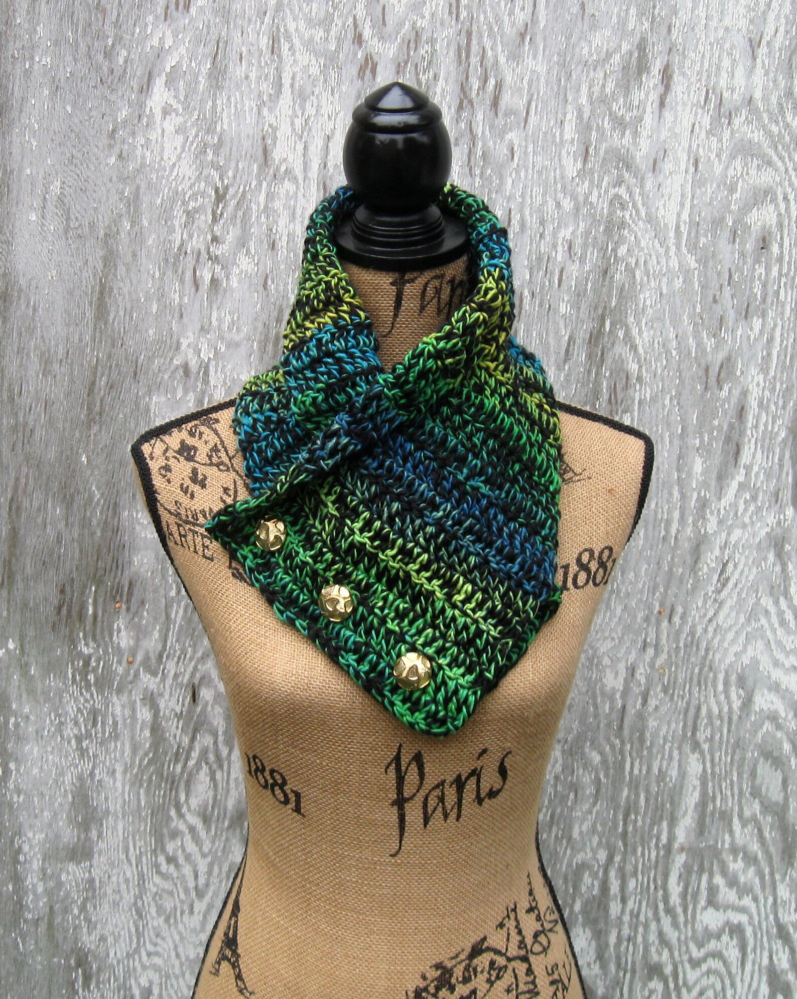 3 Button Cowl Pattern Crochet Pattern Scarf Pattern Easy Etsy