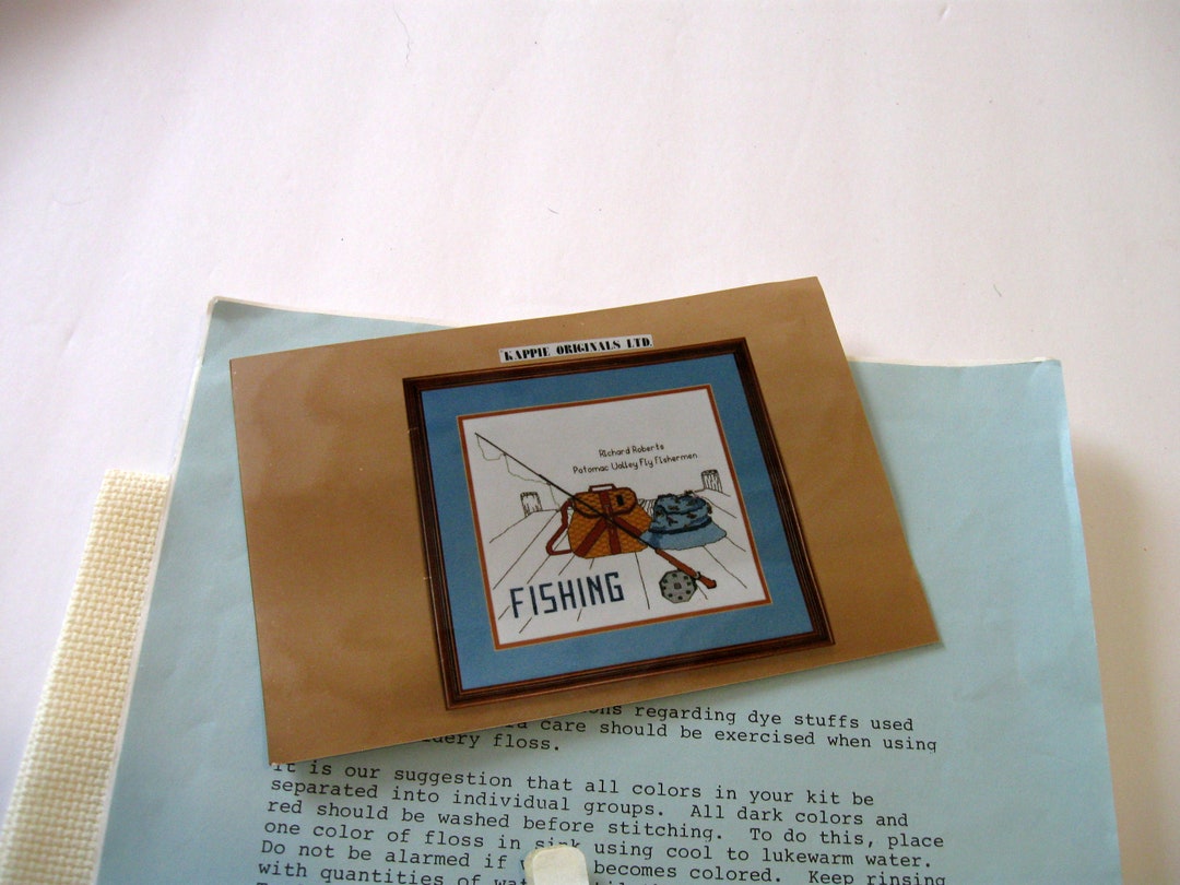 Fly Fisherman Counted Cross Stitch Kit Fishing Cross Stitch - Etsy