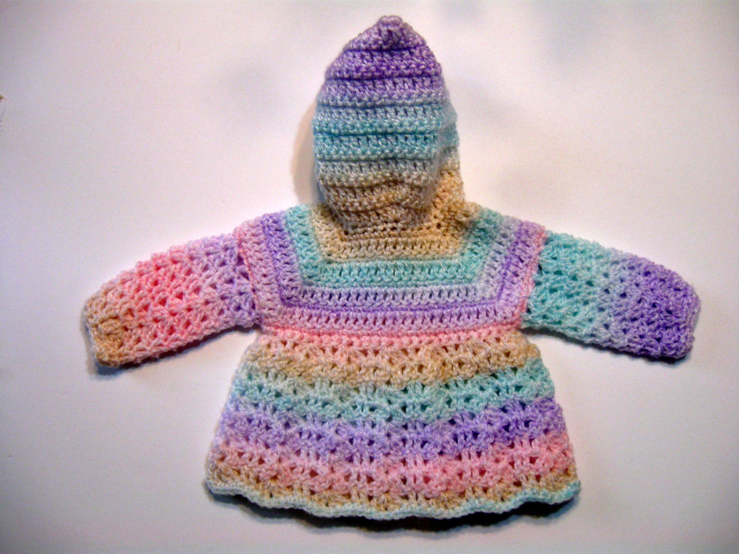 Hood Crochet Pattern, Baby Sweater, Top Down, Hood Seam Only, Newborn ...