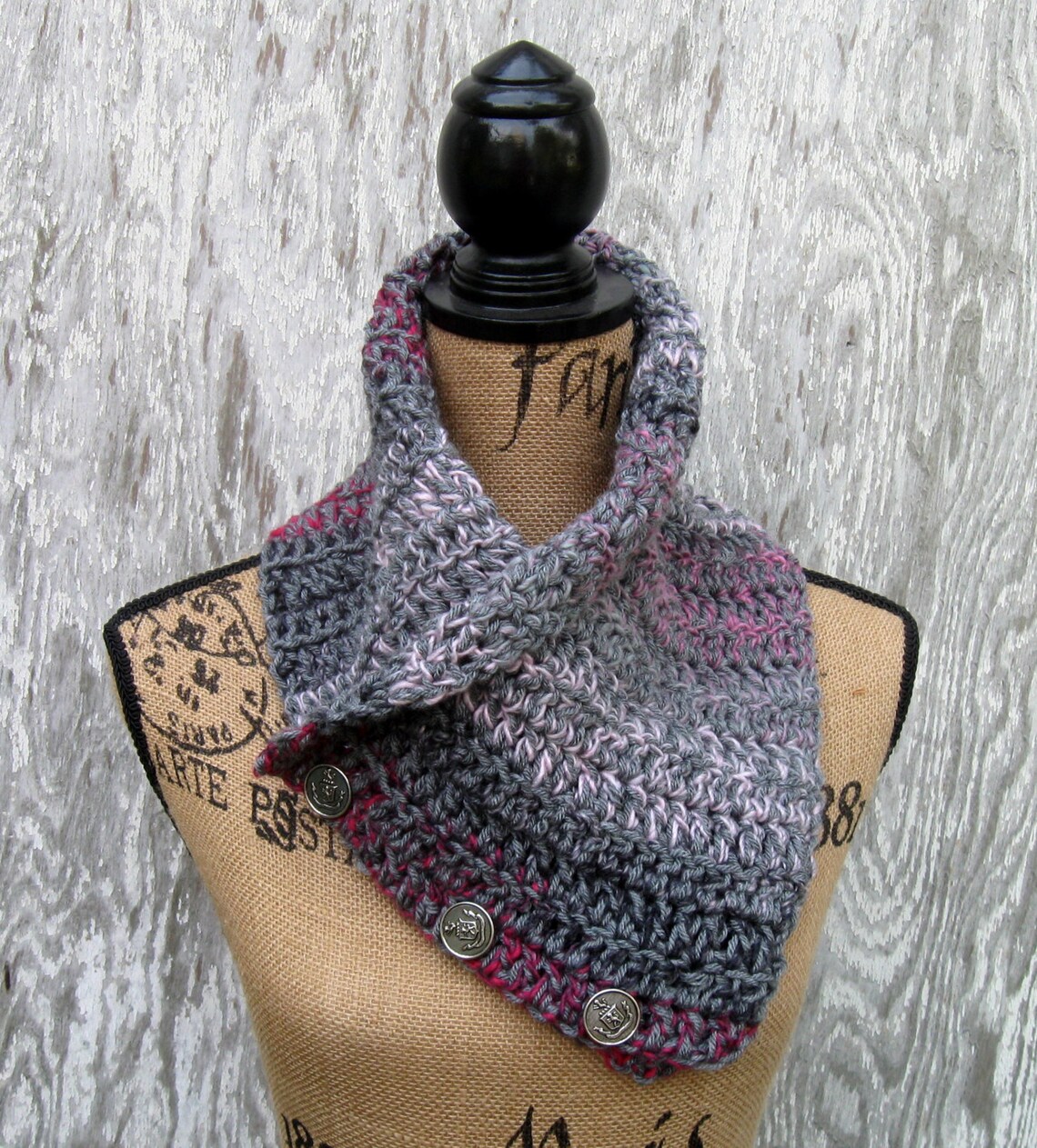 3 Button Cowl Pattern, Crochet Pattern, Scarf Pattern, Easy Crochet ...