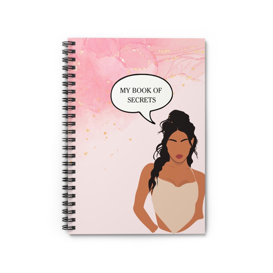 Girls Aesthetic Spiral Notebook - Ruled Line, My Book of Secrets, Cute ...