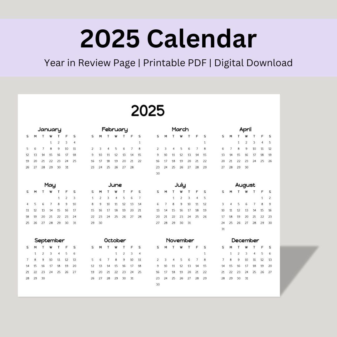 2025 Monthly Calendar Planner Monthly Planner Sheets Full Year Page ...