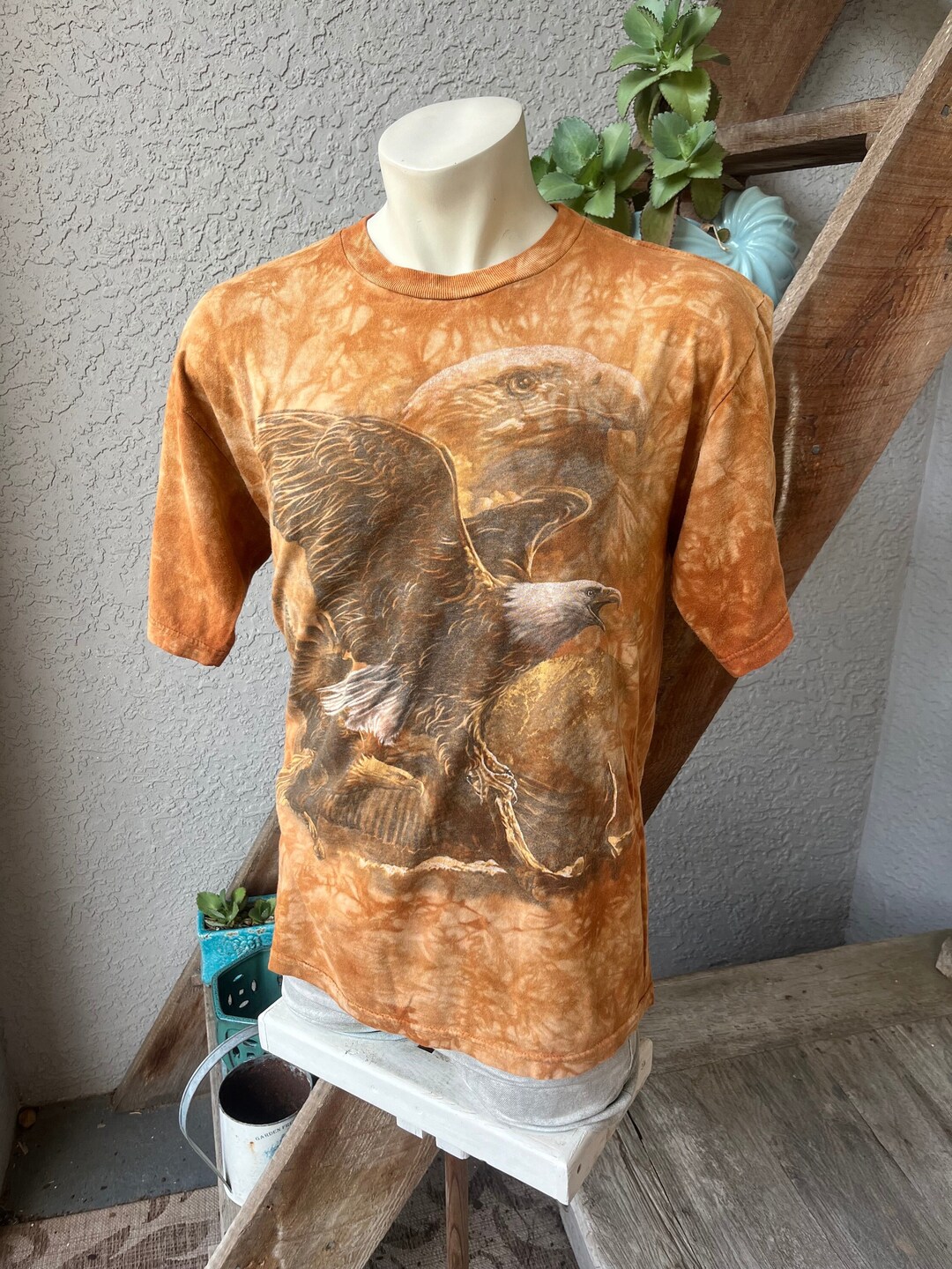 Vintage Early 2000s Bald Eagle Tye-dye Tee Shirt Oversized Large - Etsy