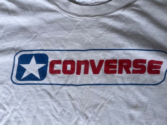 DESTROYED 1980s vintage Converse star long sleeve t-s… - Gem