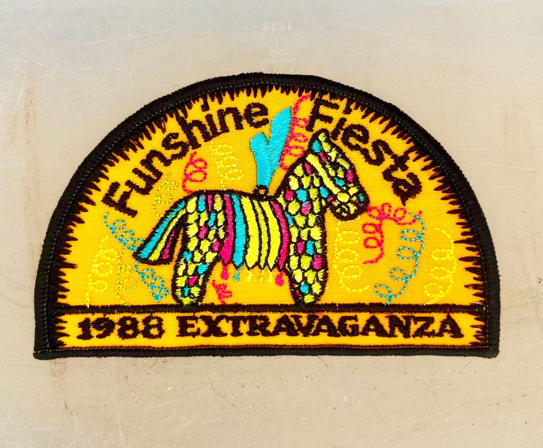 Vintage 1988 Funshine Fiesta Patch: Donkey Piñata, 4.5” X 3” - Etsy
