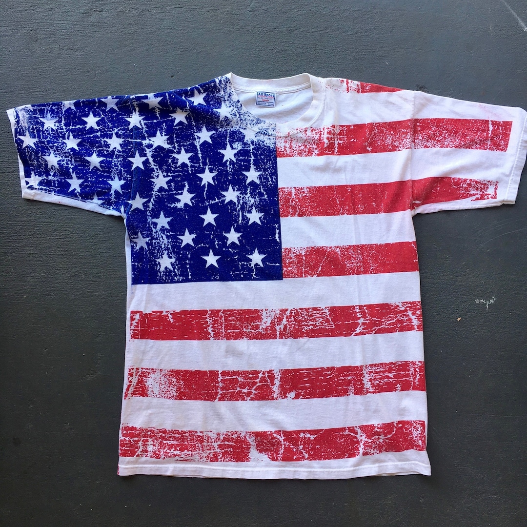 American Flag 1980s Vintage Tee Shirt Size XL - Etsy