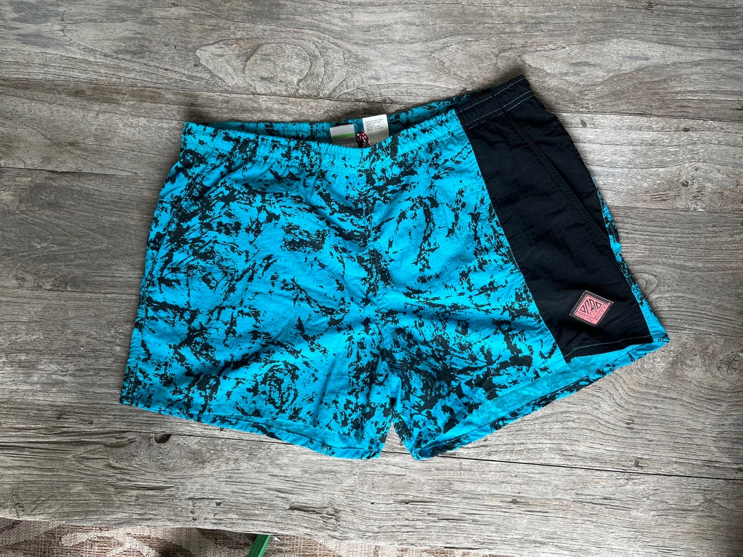 Vintage 80s Ocean Pacific Swim Trunks: Neon Blue New Wave, Size Large ...