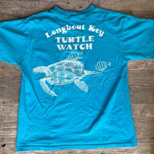 Longboat Key Turtle Watch 1990s Vintage T-shirt - Blue Size Small - Etsy