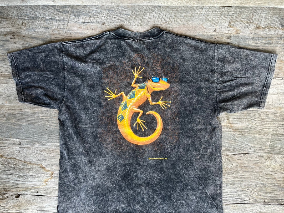 Tucson Arizona 1996 Vintage Lizard Tshirt - Acid Wash Black and White ...
