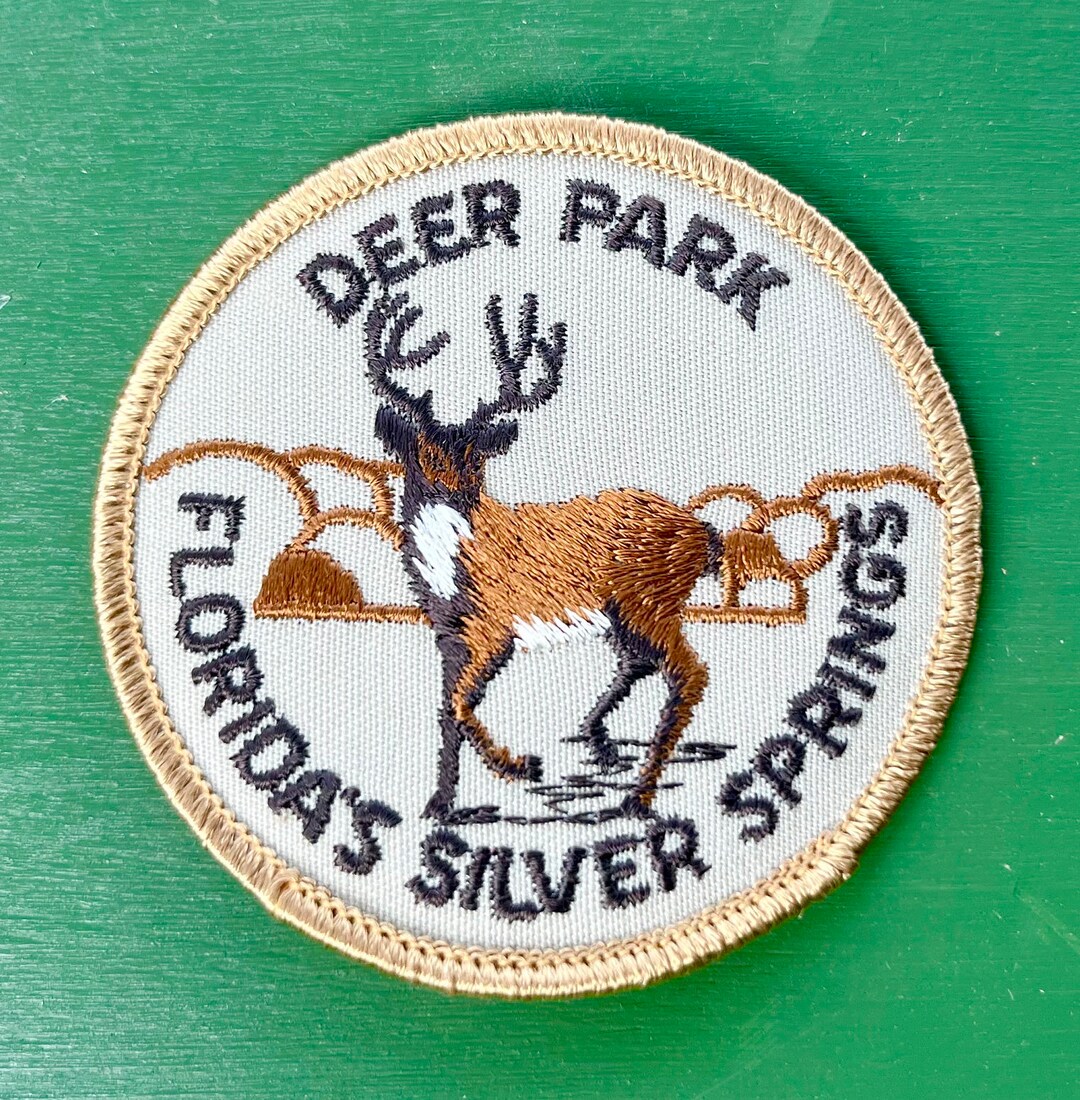 Florida's Silver Springs Deer Park 1980s Vintage Patch - Size 3" Round ...