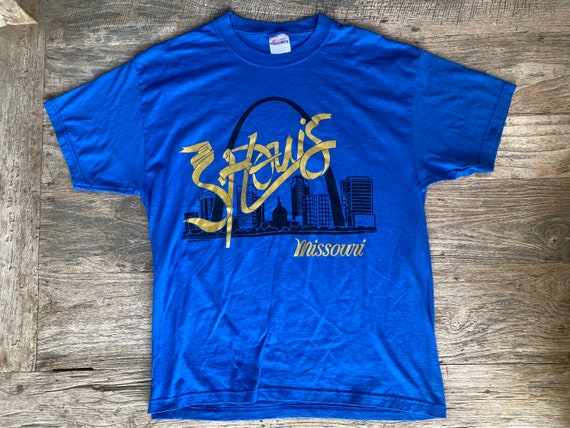 St Louis Missouri 1990s vintage soft t-shirt - blue s… - Gem