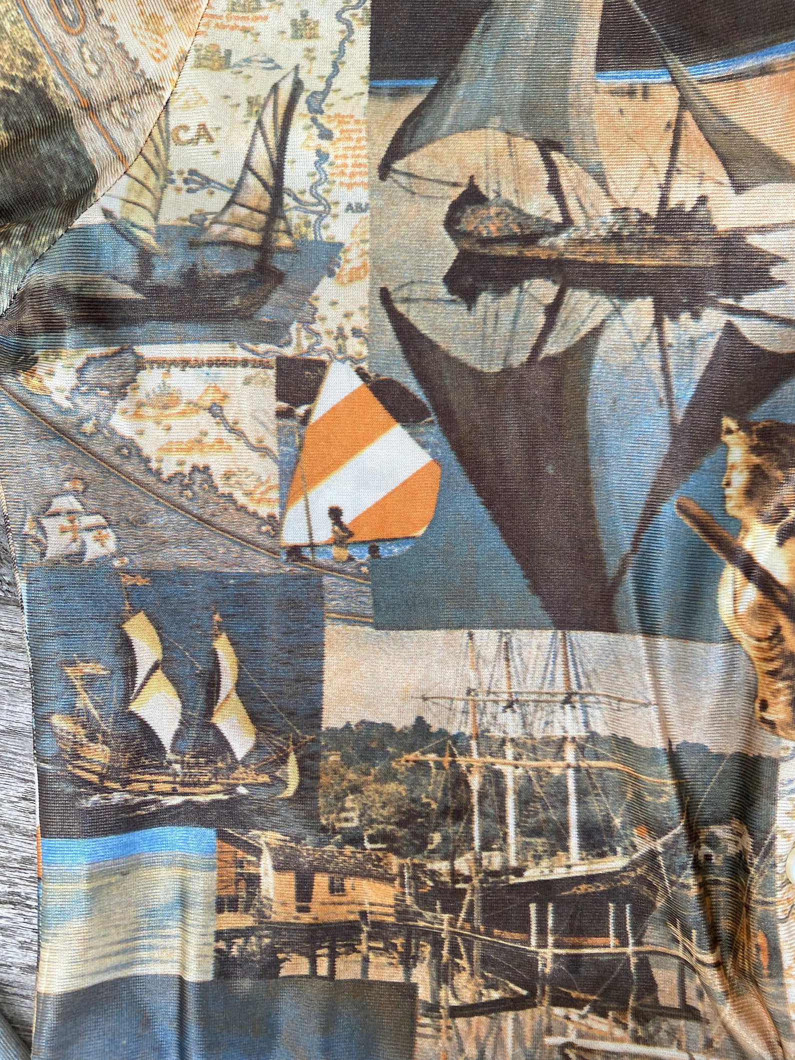 1970s Disco Picto Long Sleeve Butterfly Collar Vintage Cropped | Etsy