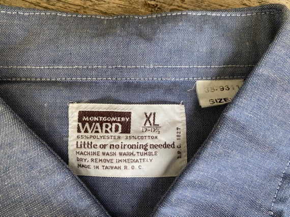 Montgomery Ward denim 1980s vintage long sleeve colla… - Gem