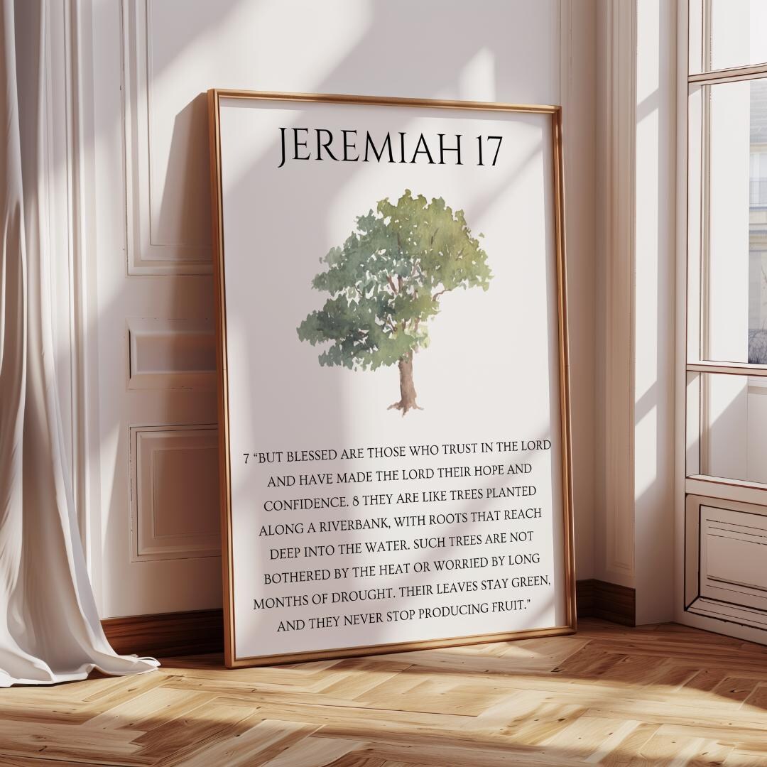 Jeremiah 17:7-8 Bible Verse Wall Art DIGITAL Christian Printable Modern ...