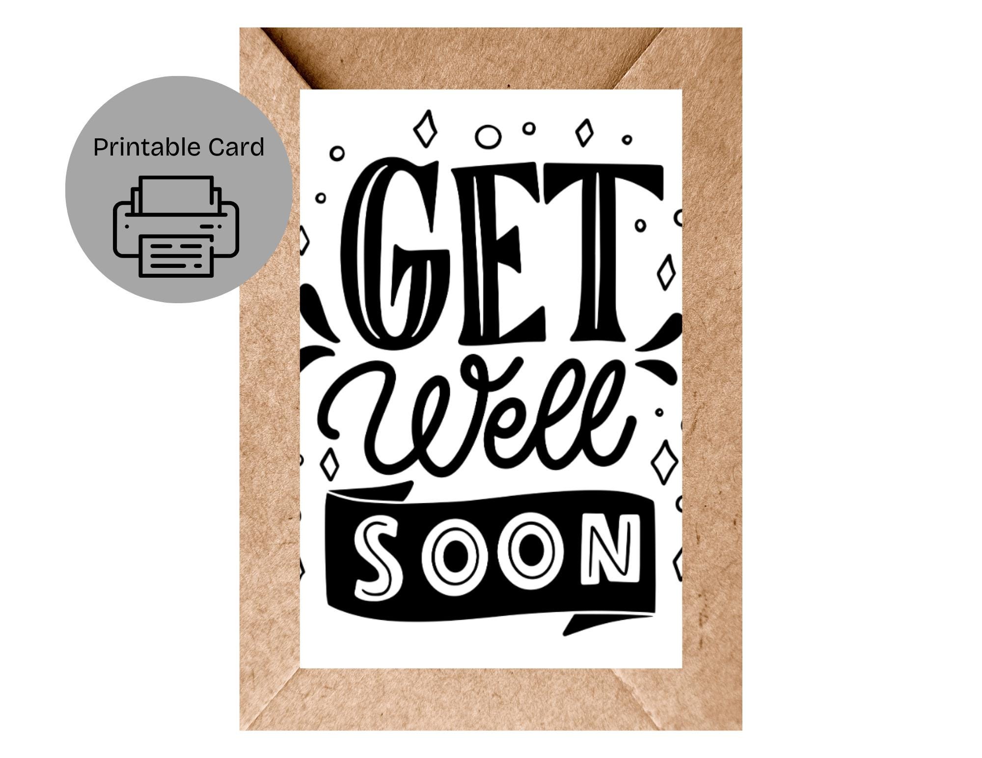 Simple Get Well Soon Card: Printable PDF - Etsy