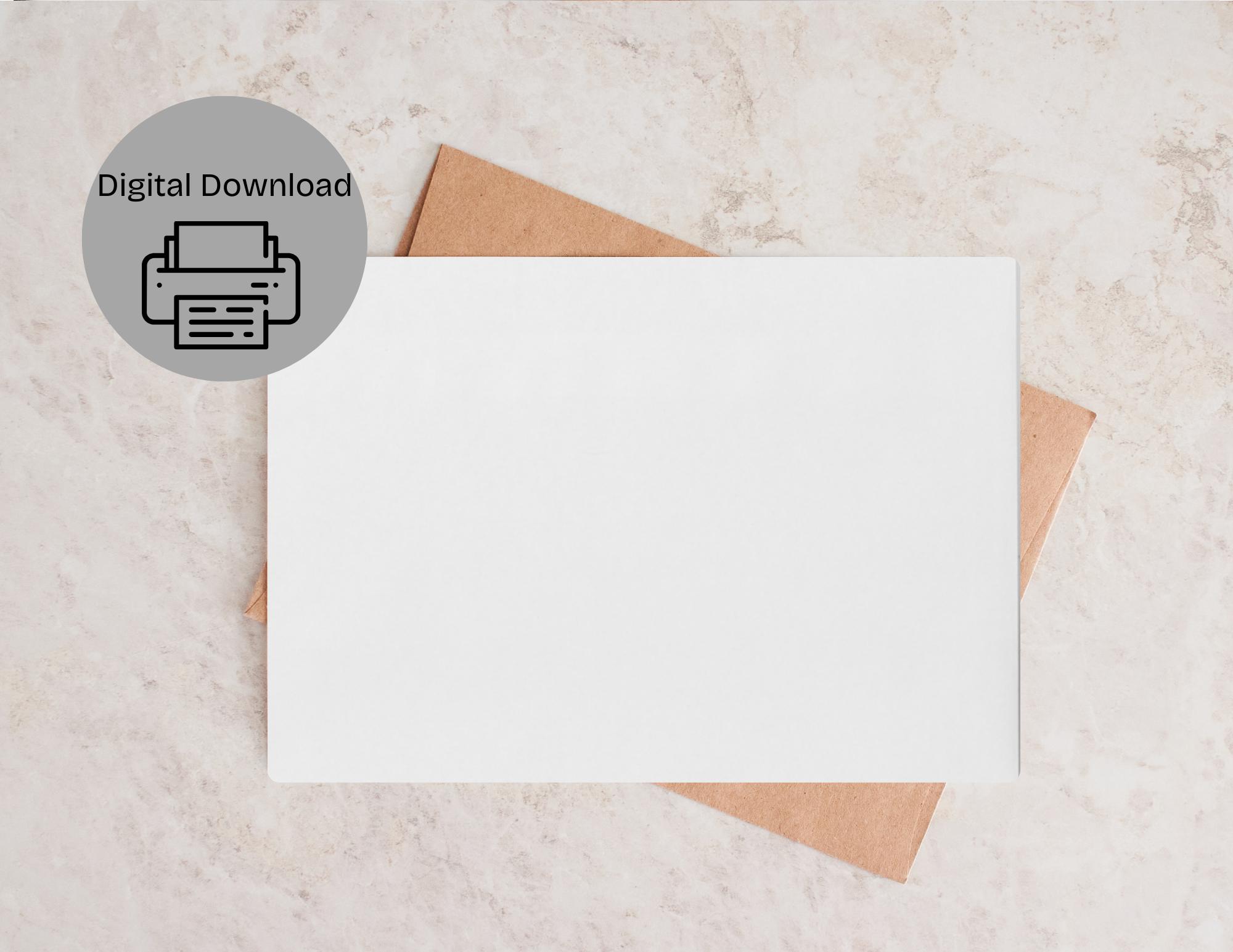Printable A7 Envelope Template: 5x7 Card (digital Download) - Etsy