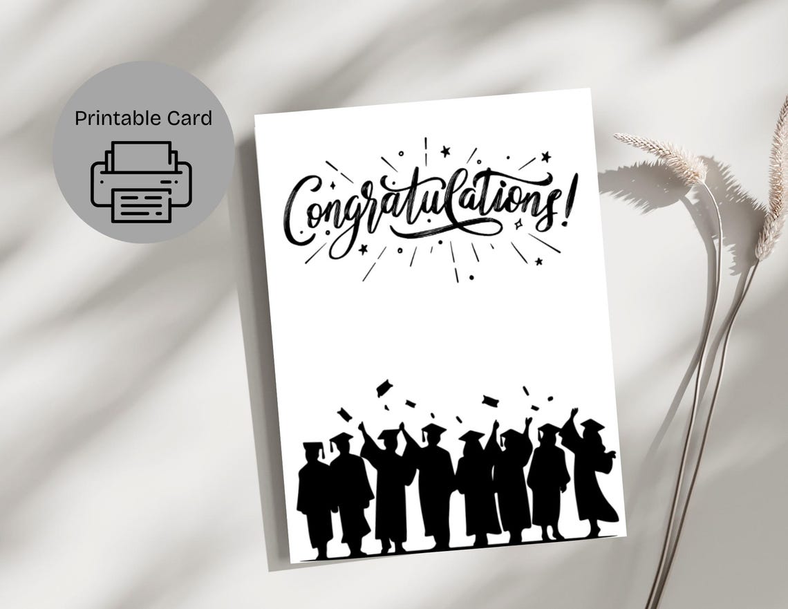 Congratulations Graduation Card: Printable Congrats Grad (PDF) - Etsy
