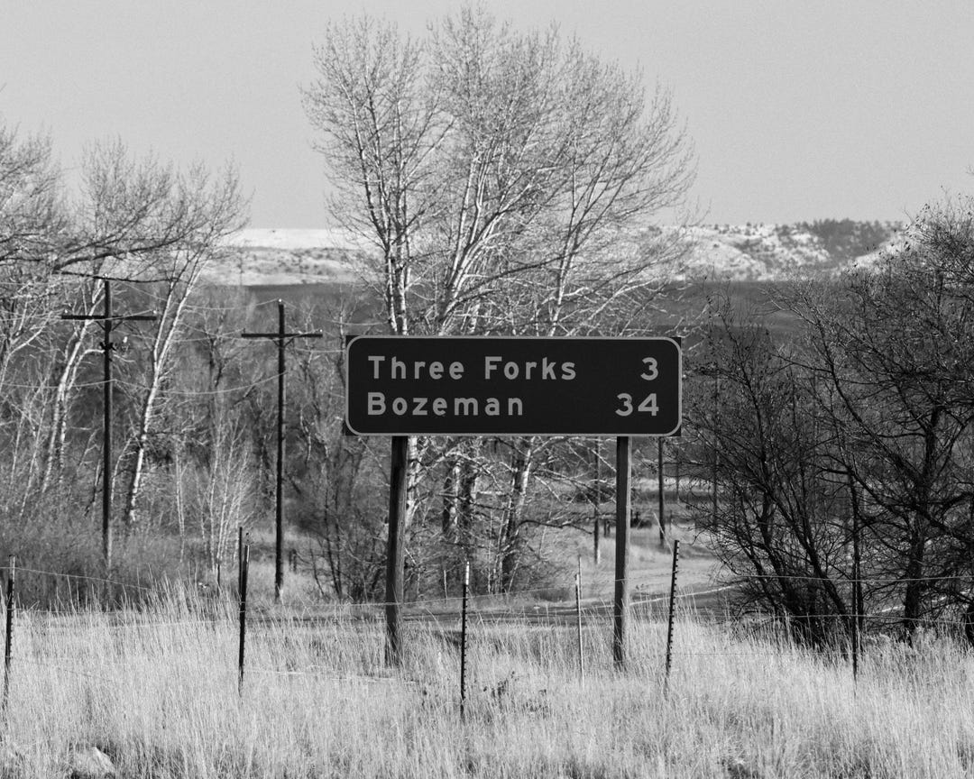 Bozeman Montana Sign Black and White Digital Download Black and White ...