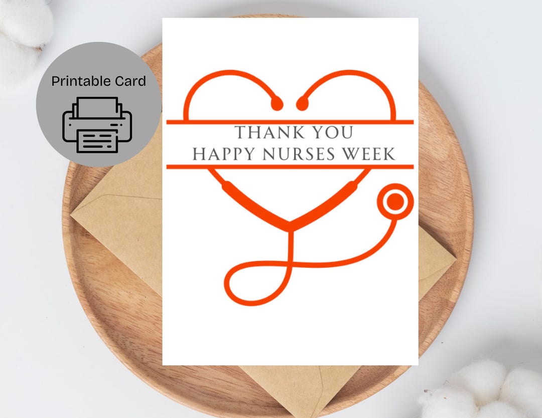 Thank You Nurses Week Card: Printable Appreciation Gift (digital ...