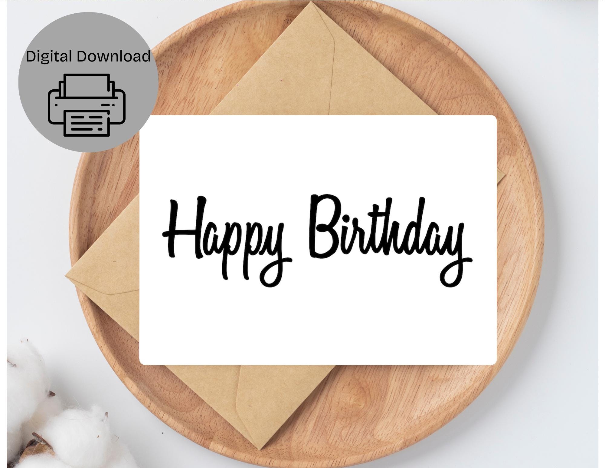 Happy Birthday Envelope: Printable A7 Card (PDF Download) - Etsy