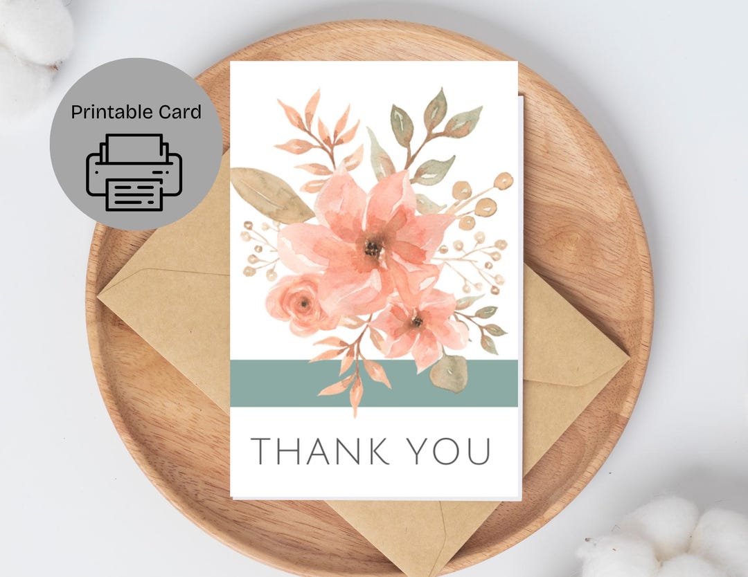 Simple Thank You Printable Card, Printable Thank You Card for Every ...