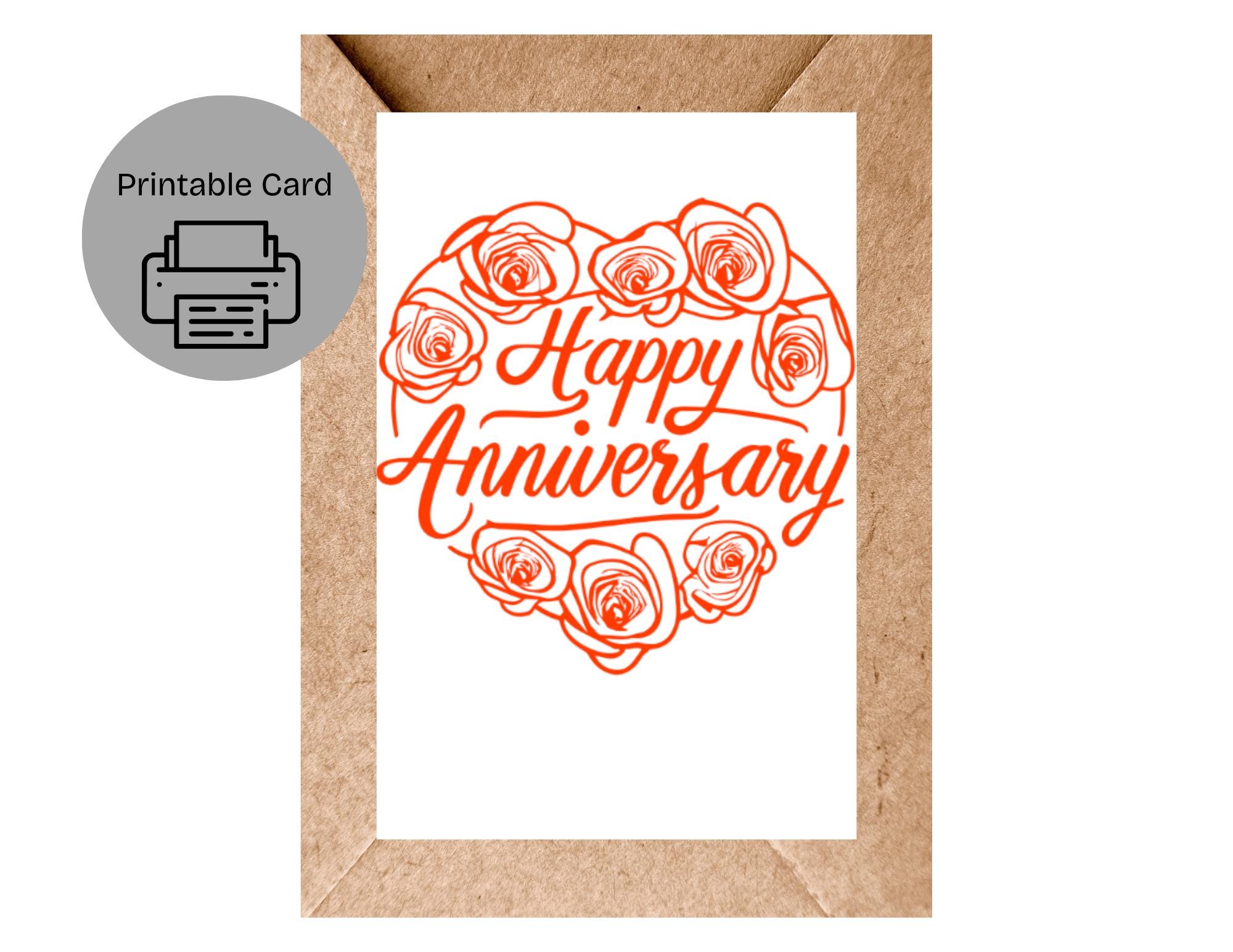 Happy Anniversary Printable Card, Printable Card for Him, Printable ...