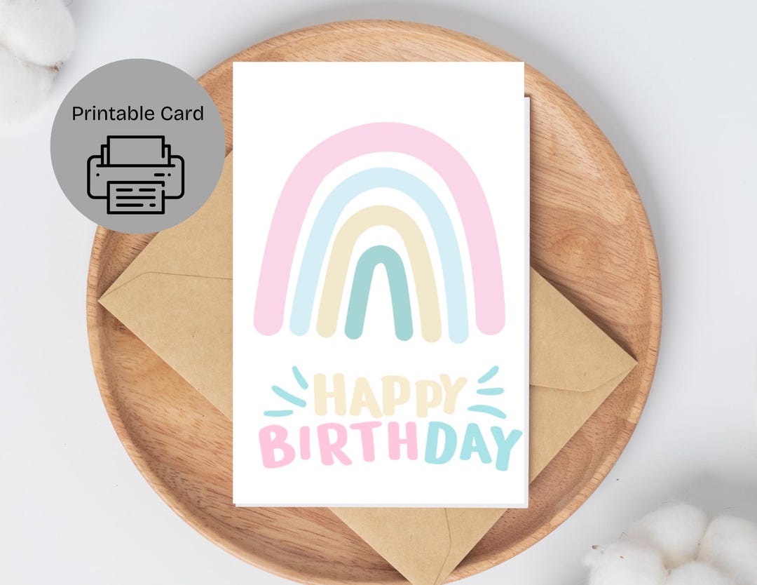 Simple Happy Birthday Card | Birthday Card Printable | Digital Birthday ...
