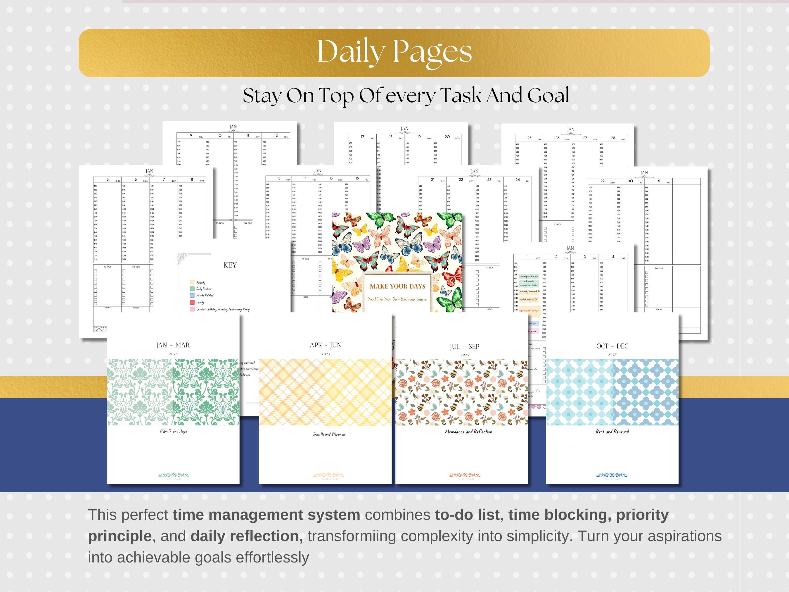 2025 Printable Journal- Planner - Calendar - Time Management- Wheel of ...