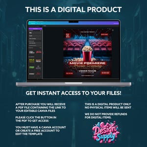 Movie Premiere Private Screening | Editable Canva Template | Perfect ...