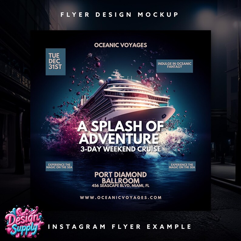 Splash of Adventure Cruise Flyer Template | Editable Canva Template for ...