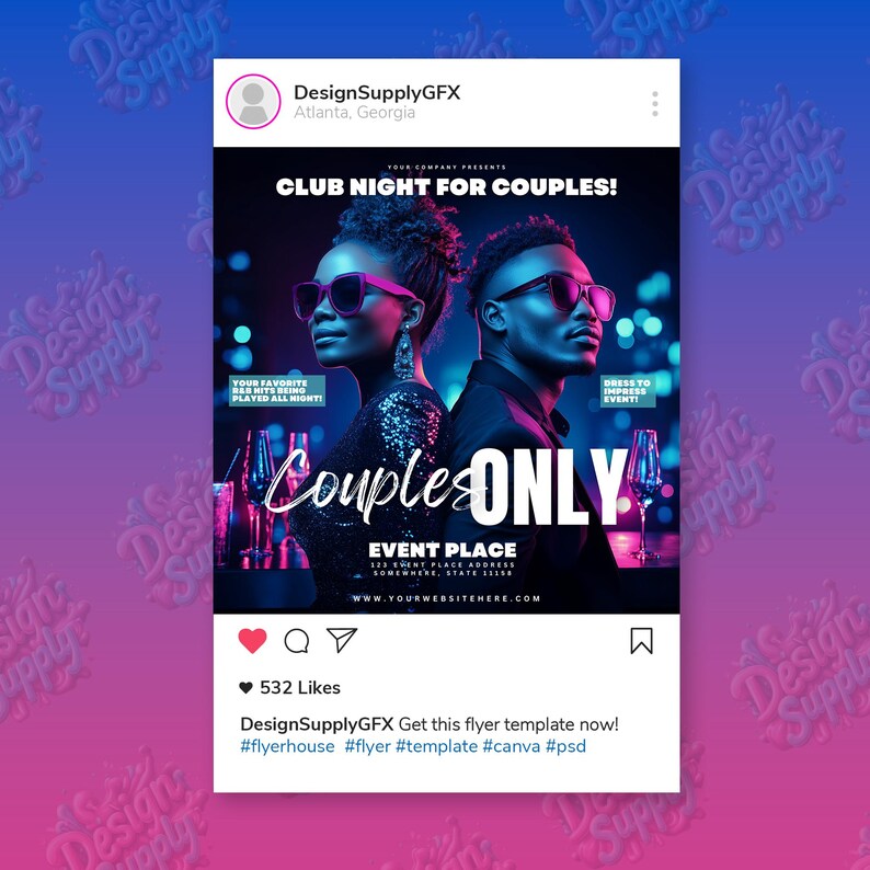 Couples Night Club Flyer: Urban Party Canva Template (editable) - Etsy