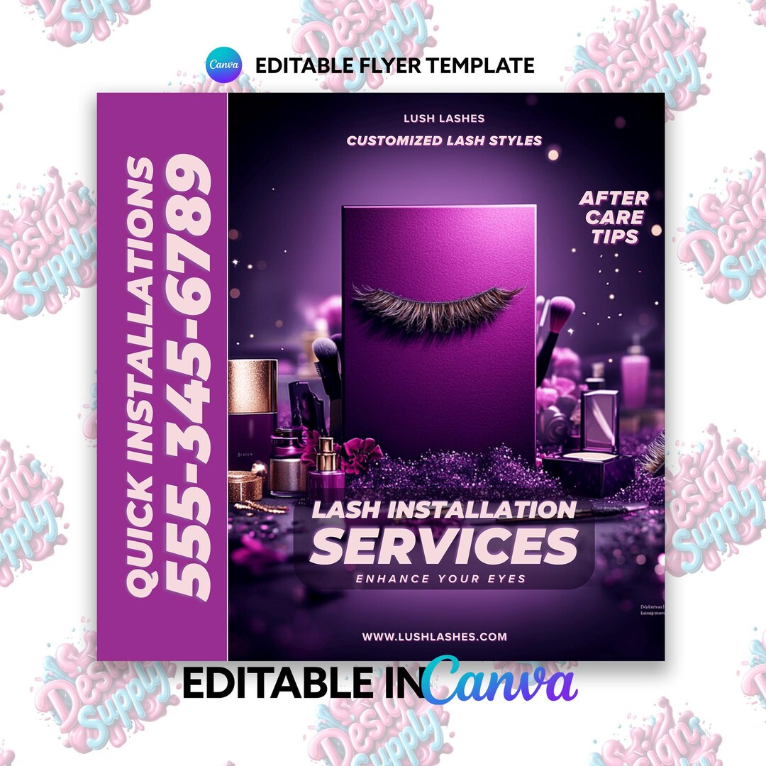 Lash Tech Flyer Template | Editable Canva Design for Beauty Business ...
