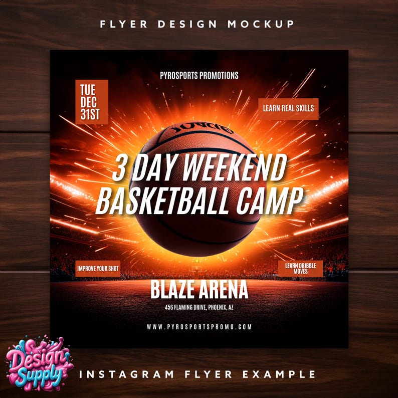 Basketball Flyer Template | Editable Canva Template for Sports Event ...