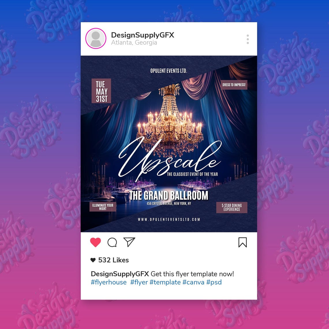 Upscale Gala Flyer Template | Classy Event Editable Canva Design ...