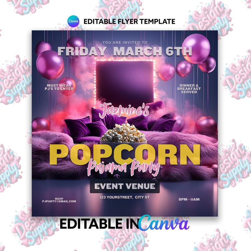 Popcorn Invitation - Etsy