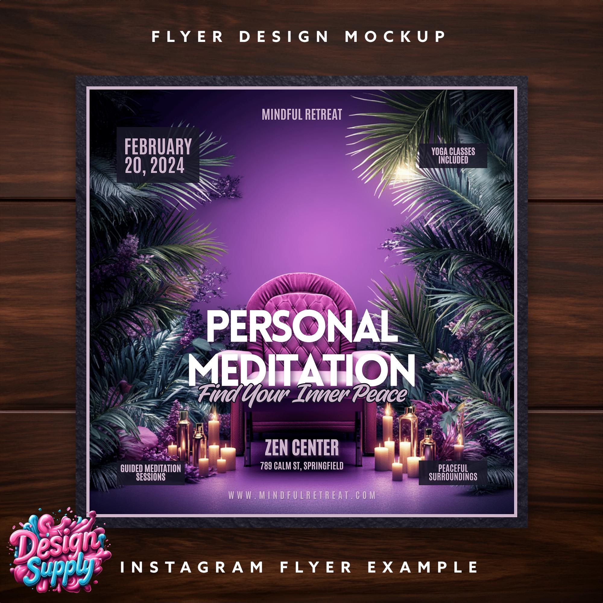 Personal Meditation Flyer Template | Editable Canva Template for ...