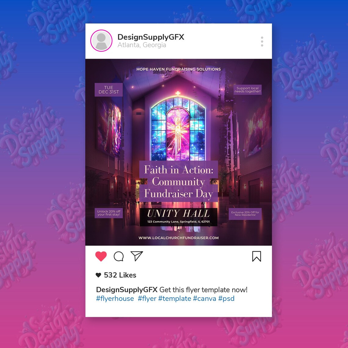Church Flyer Template: Editable Faith in Action Event Design (digital ...
