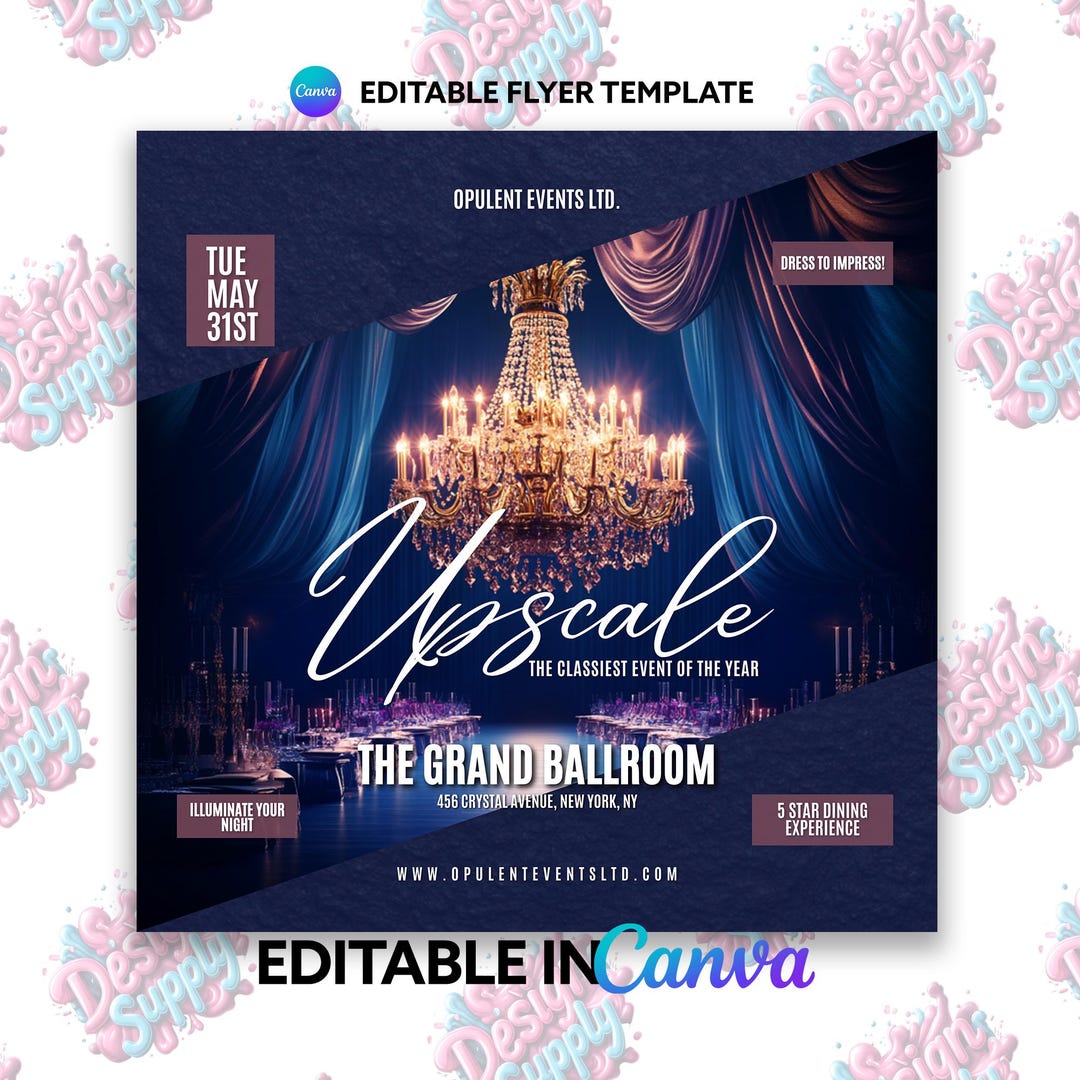 Upscale Gala Flyer Template | Classy Event Editable Canva Design ...