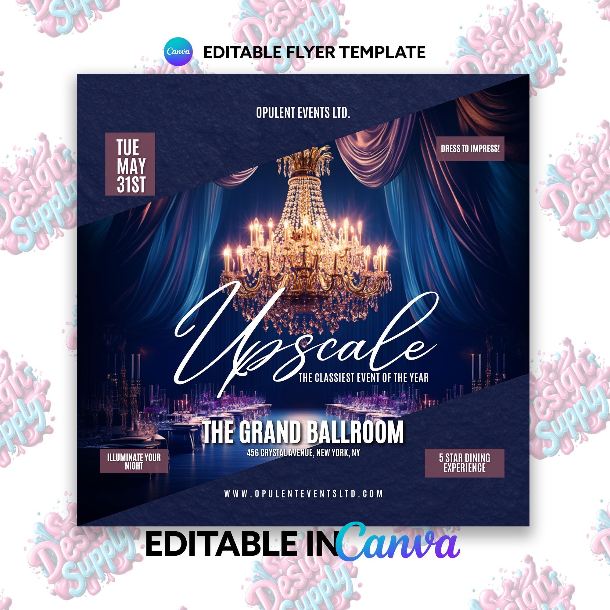 Upscale Gala Flyer Template | Classy Event Editable Canva Design ...