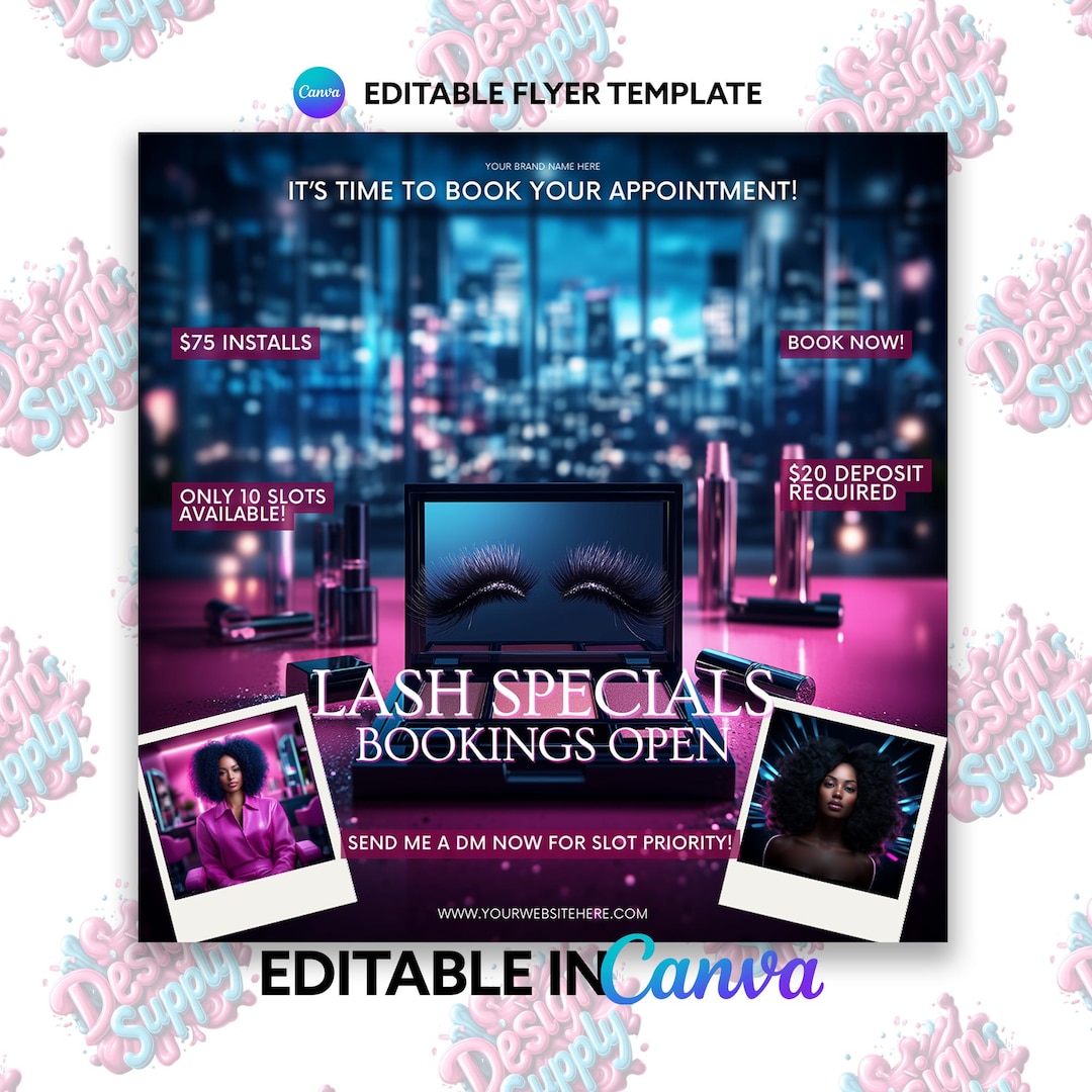 Lash Specials Stylist Flyer Canva Template | Promotional Flyer | Event ...