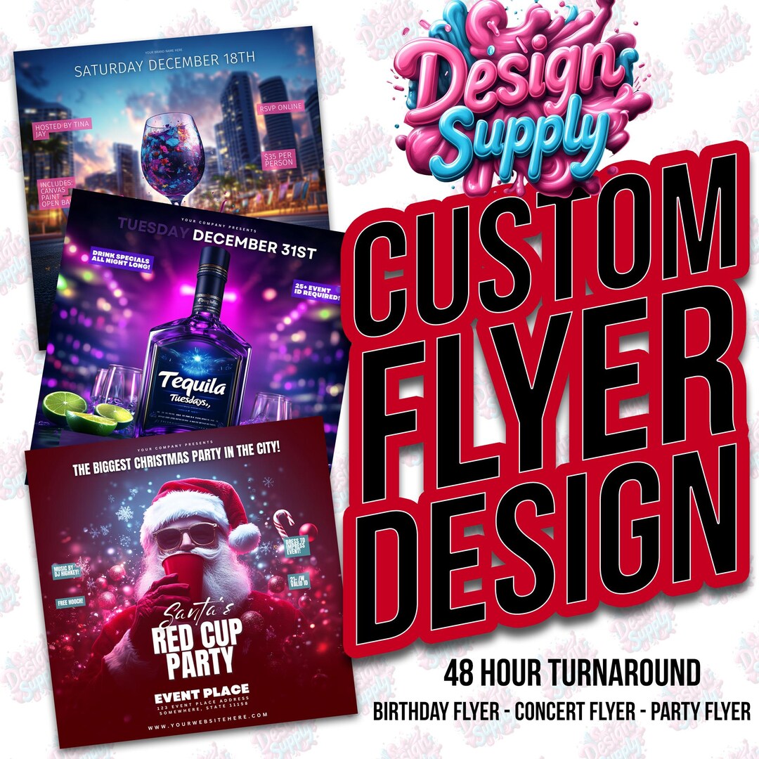 Custom Flyer Design, Party Flyer Canva Template | Promotional Flyer ...