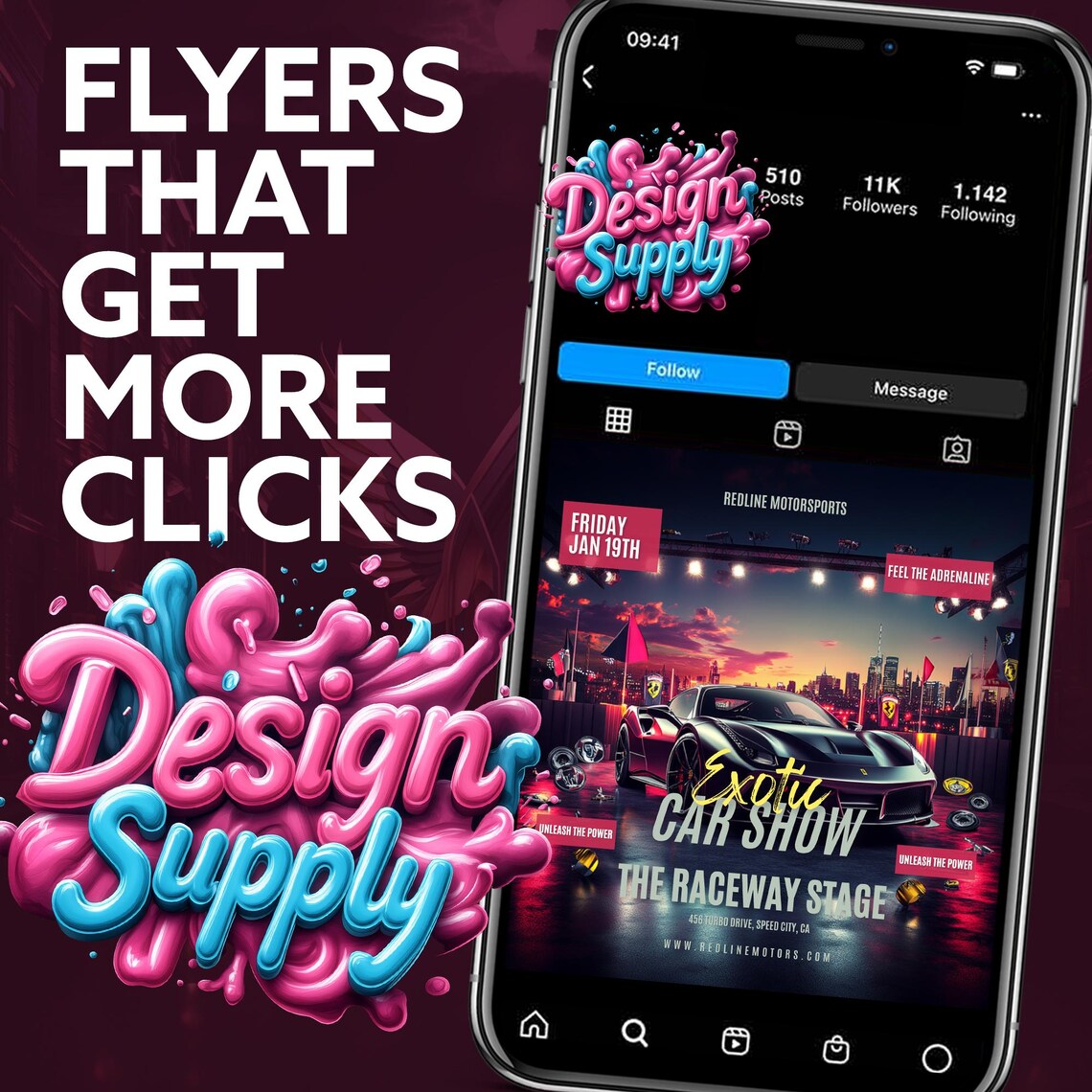 Exotic Car Show Flyer Template: Editable Auto Event Invitation (canva ...