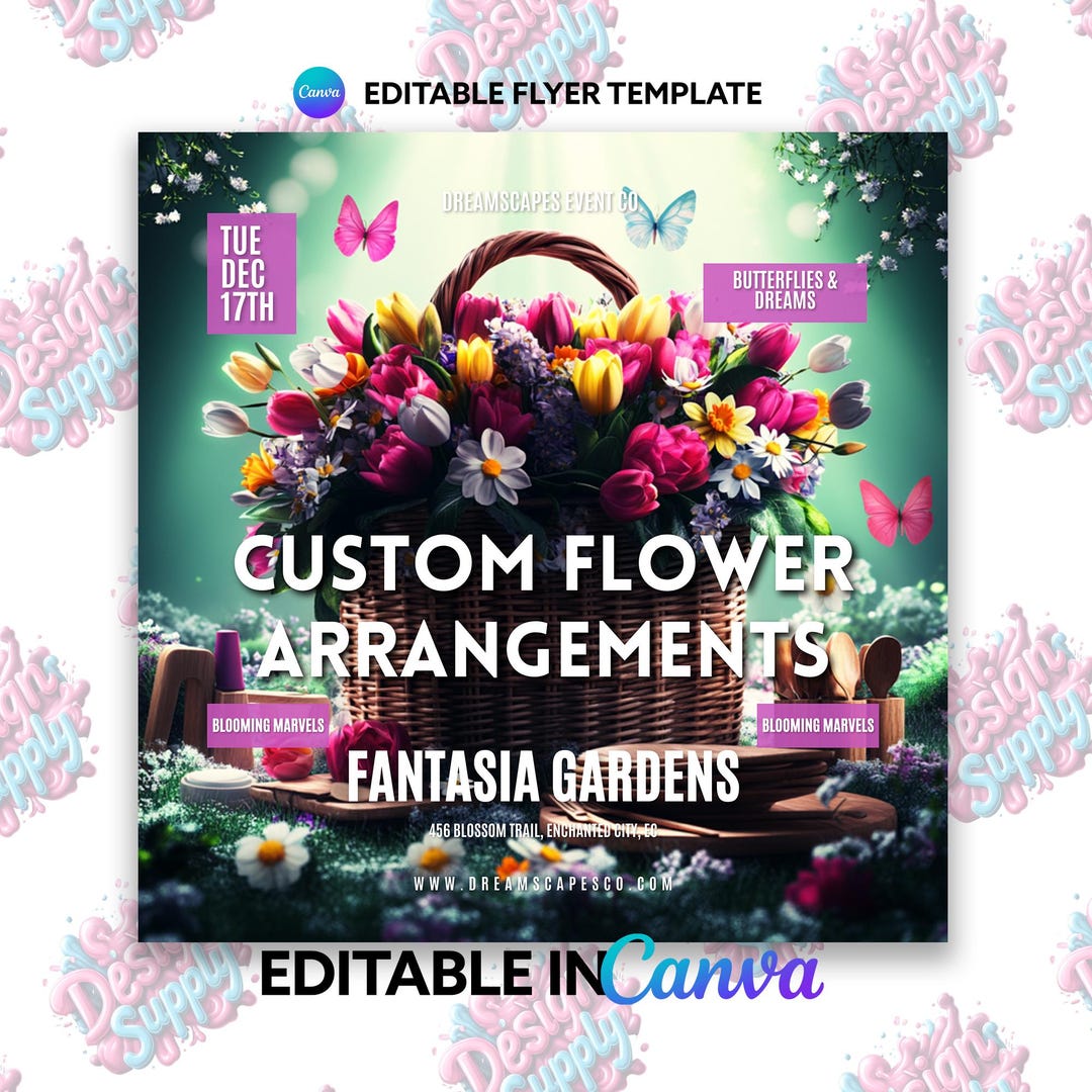 Florist Flyer Template | Editable Canva Design for Florist Promotion ...