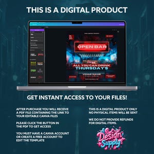 Open Bar Flyer Template | Editable Flyer Design | Party, Club, Festival ...