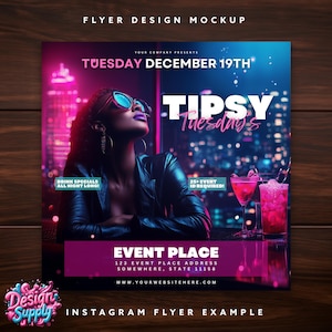 Tipsy Tuesdays Flyer: Urban Club Event Canva Template - Etsy