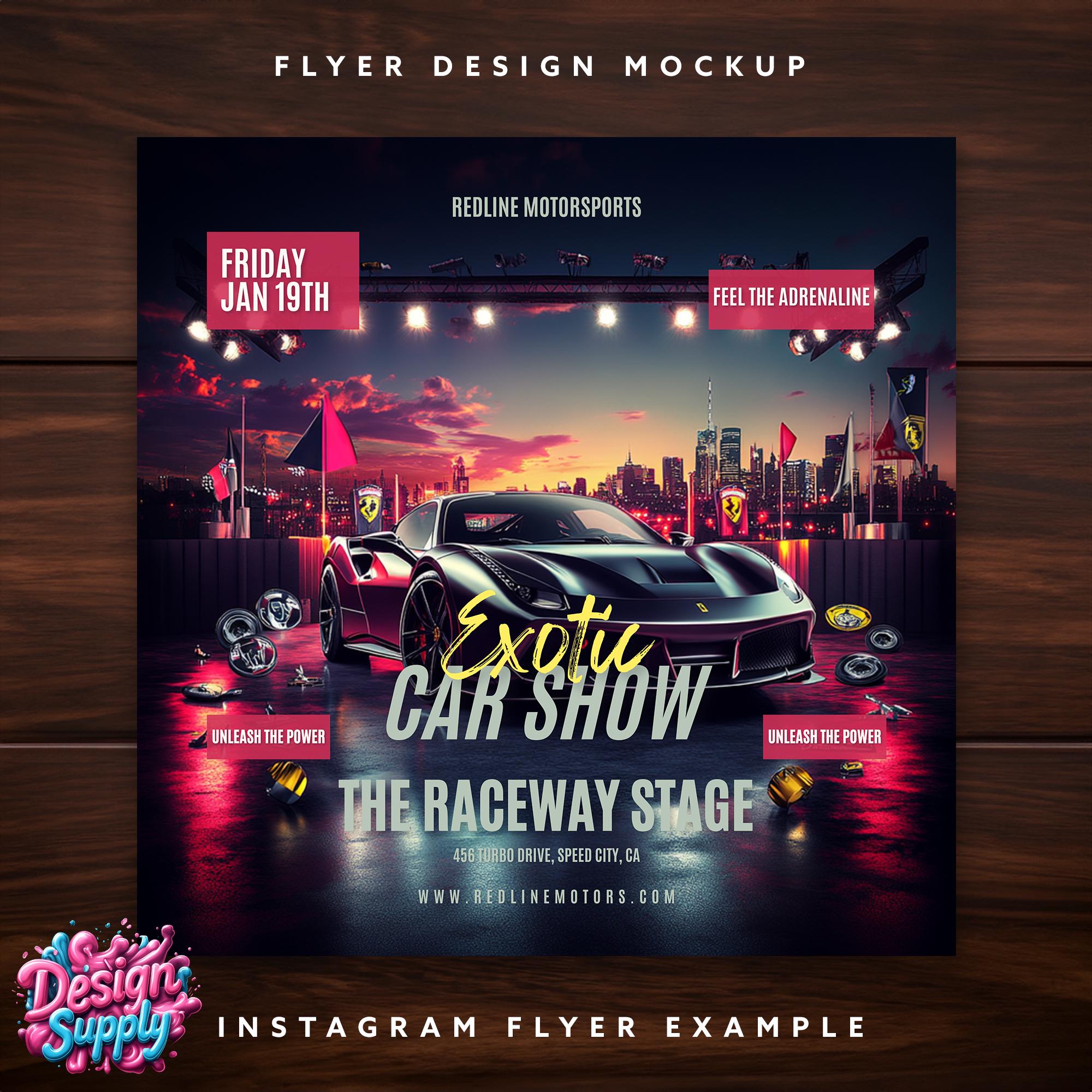 Exotic Car Show Flyer Template: Editable Auto Event Invitation (canva ...