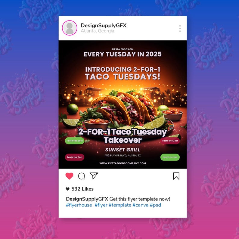 Taco Tuesday Flyer Template: Editable Mexican Fiesta Invitation (canva ...