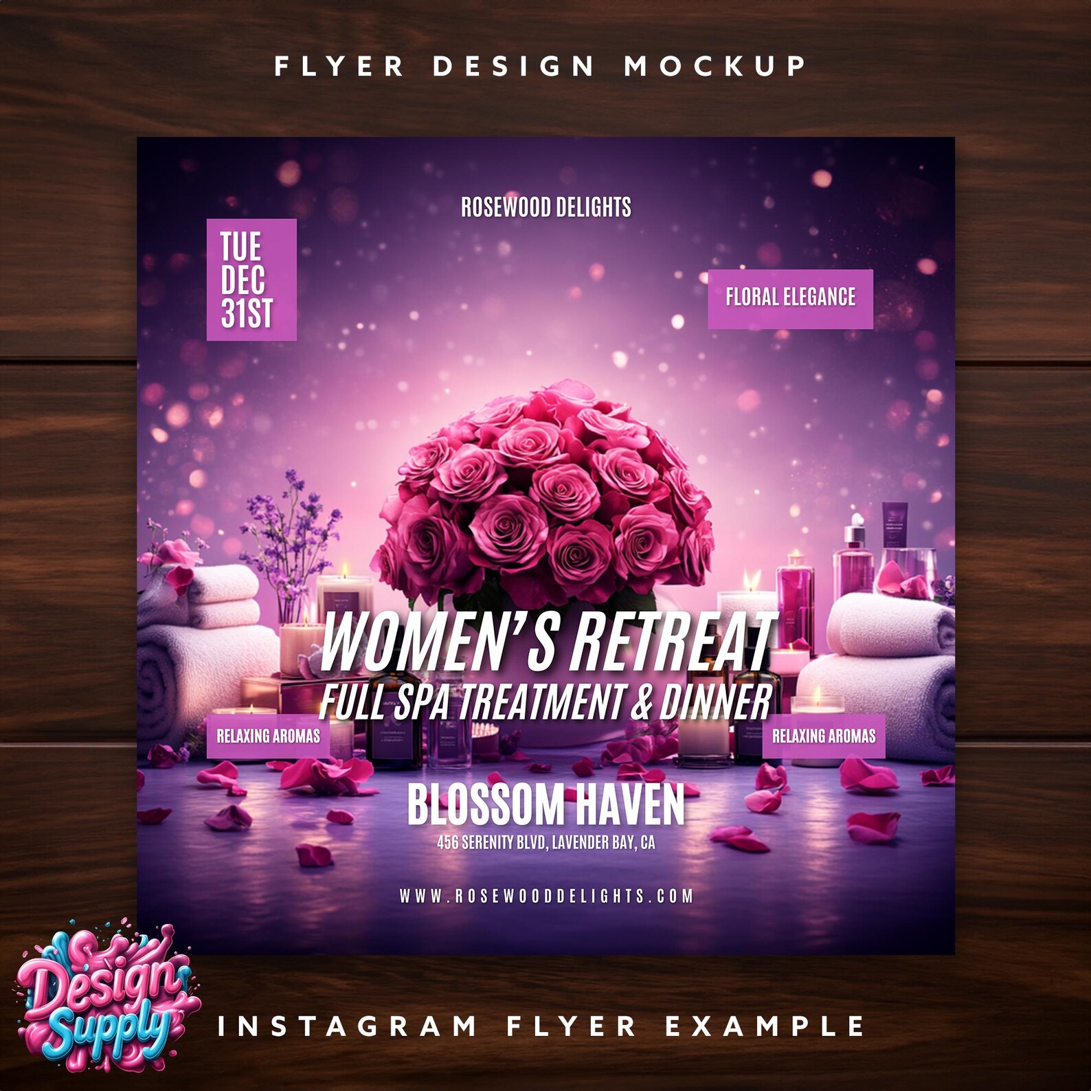 Womens Retreat Spa Flyer Template | Editable Canva Template for Spa ...